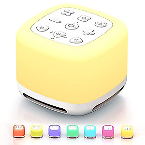 White Noise Machine Sound Machine for Adults Baby Kids with 40 Soothing Sounds, Battery, Night Light & Bluetooth Speaker & Portable White Noise Machine for Travel, Office, Home, Sleeping, Relaxation