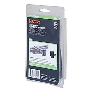CURT 58002 Easy-Mount Vehicle Trailer Wiring Connector Mounting Bracket for 1-1/4-Inch Receiver, 4 or 5-Way Flat