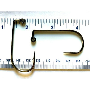 50 Gerry's Tackle 32833 2X Strength Black Nickel 90 Degree Round Bend Jig Hooks Size 5/0