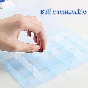 ETSAMOR 5pcs Plastic Jewelry Box 4 Colors Adjustable Divider Removable Grid Compartment Jewelry Earring Tool Containers for Small Accessories