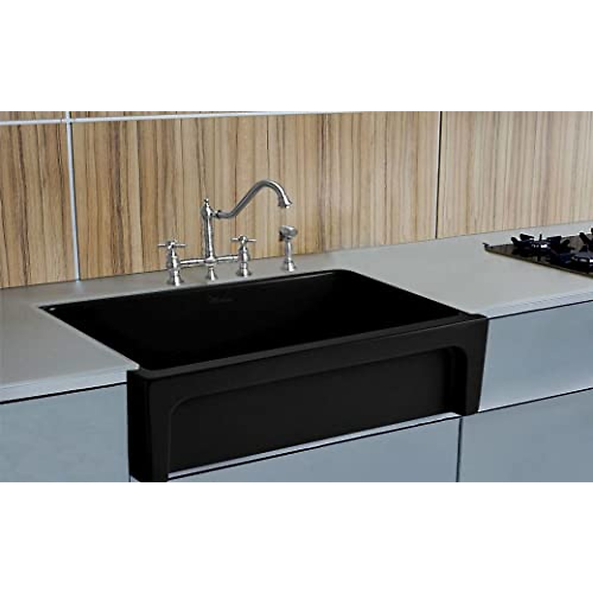 Whitehaus Collection WHQ5530-M-CEMENT Glencove Kitchen, Fireclay, Front Apron Sink, Matte Cement