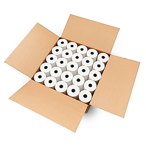 3" X 165' One Ply Bond Receipt Paper Rolls Compatible with Most Restaurant Kitchen Printers. (Non-Thermal - Pack of 50)