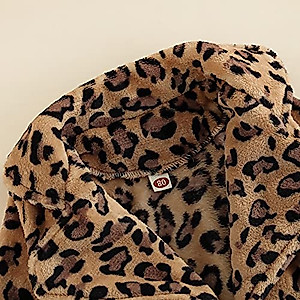 Toddler Baby Girl Fleece Bathrobe Gown Winter Autumn 0-5T Kids Girls Soft Towel Plus Robe Bathrobe (Leopard, 12-24 Months)