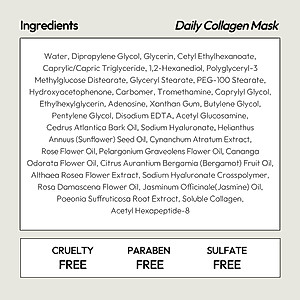 LAPCOS Collagen Sheet Mask, Firming Daily Face Mask with Collagen Peptides for Anti-Aging, Helps to Minimize Wrinkles, Restores Skin Elasticity & Firmness, Korean Beauty Favorite, 5-Pack