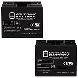 Mighty Max Battery 12V 18AH F2 Replacement Battery for DURA12-18F2-2 Pack