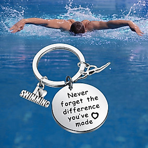 MYOSPARK Swimmer Gift Swim Keychain Swimming Lover Gift Swimming Inspirational Gift Swimming Jewelry for Swimming Coach (Swimmer KC)