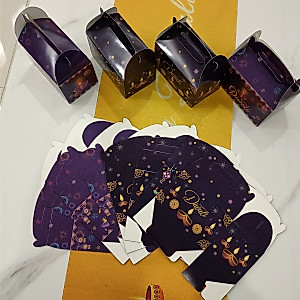 KYMY Diwali Treat Box,12pcs Happy Diwali Goodie Candy Gift Boxes for Snack Sugar Chocolate,Diwali Party Favors for India Festival Party Decorations (Purple)