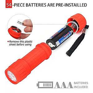FASTPRO 18-Pack, 9-LED Mini Flashlight Set, AAA Batteries are Included and Pre-Installed, Perfect for Class Teaching, Camping, Wedding Favor