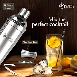 Cocktail Mixer Shaker Set Bartender Kit Set with 10 Bartending/Mixologist Tools for Home Bar, Party Bar, Bar Cart Decor