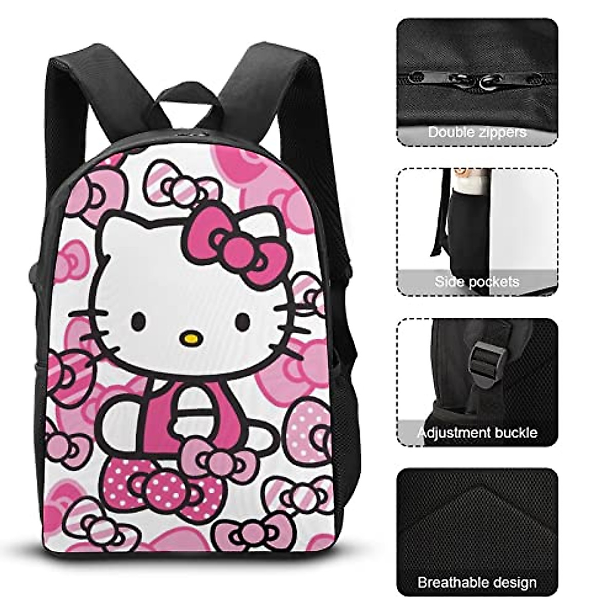 Dhucqze 3Pcs Lightweight Backpack Set Fashion Laptop Backpack Insulated Lunch Box Pencil Case Travel Shoulder Bag Daypack
