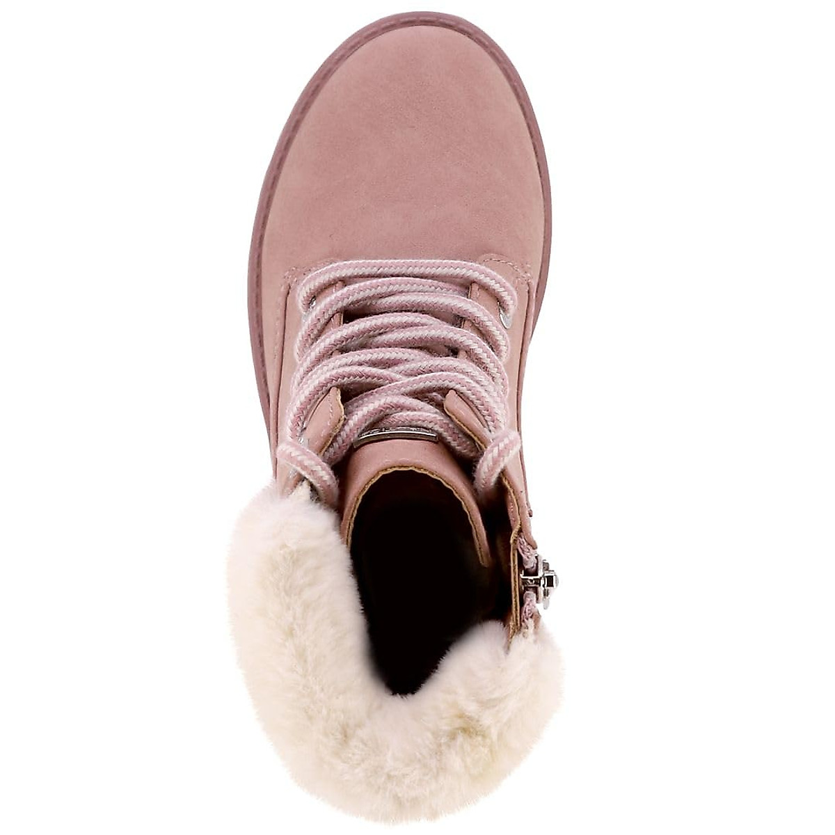 Nautica Kids Girls Faux Fur Upper Work Chukka Boot Youth Casual Bootie Hiking Boots Ankle High Outdoor Trekking Shoes For Little Kids And Big Kids-Zabra Youth-Mauve-2