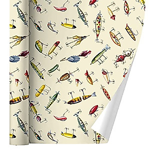 GRAPHICS & MORE Antique Fishing Fish Lures Gift Wrap Wrapping Paper Rolls