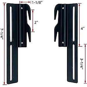 ruiru bro 2Pcs #711 Bolt-On to Hook-On Bed Frame Conversion Brackets for Headboard or Footboard,Bed Hook Adapter kit with Hardware, Hook on Bed Rails Brackets(Black)