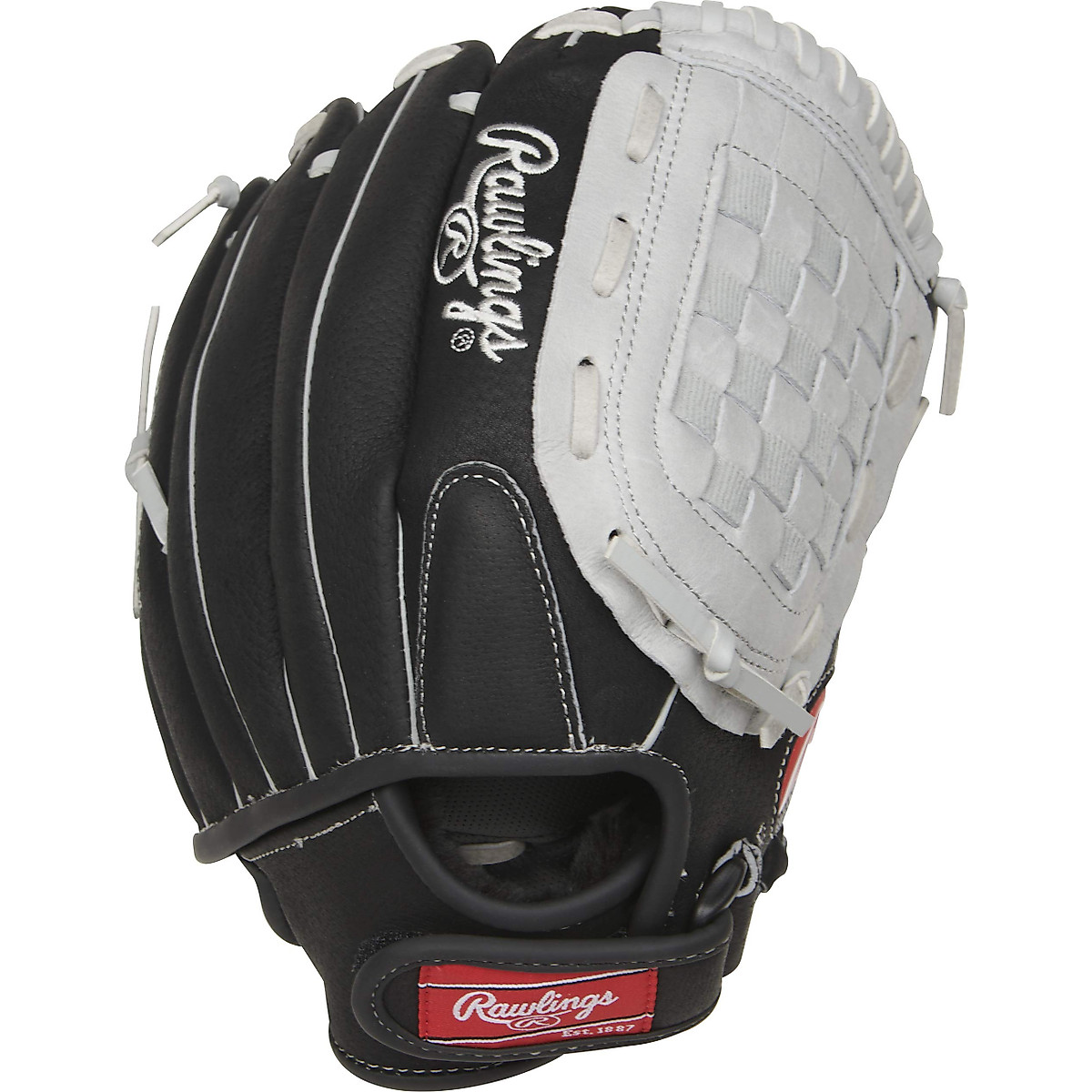 Rawlings | SURE CATCH T-Ball & Youth Baseball Glove | Right Hand Throw | 11.5" | Black/Grey