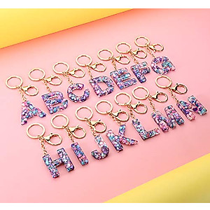 Lenlorry Letter G Keychain Accessories Cute Crystals Keyring Initial Key Ring for Women