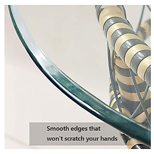 Hermsi 80 cm (30 inch) Extra-Large Lazy Susan Turntable, Round Tempered Glass Tabletop Rotating Serving Tray for Dining Table, Anti-tilt Auxiliary Wheels