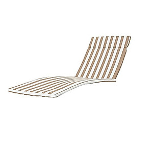 Christopher Knight Home Salem Outdoor Water Resistant Chaise Lounge Cushions, 2-Pcs Set, Brown / White Stripe