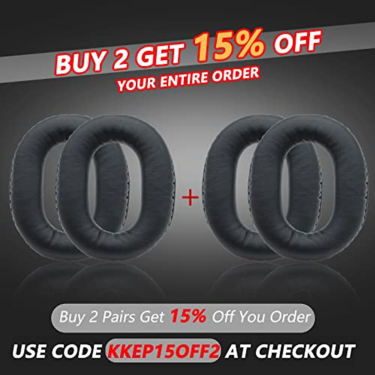 Krone Kalpasmos Replacement Ear Pads for Sony MDR-RF995R, Compatible with Sony WHRF400R WH-RF400R MDR-RF995RK MDR-RF895RK Headphone, Soft Leather Foam Ear Cushions for Sony Headphone