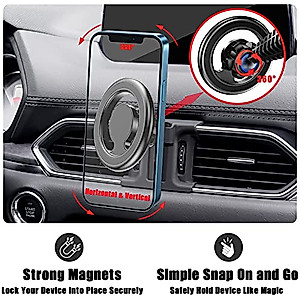 VE VE POWER Car Phone Holder, Air Vent Phone Holder, Car Mount for Mazda CX5 2017-2023, Magsafe Magnetic Navigation Stand Fit for iPhone 14 13 12 Pro Max Plus Mini, MagSafe Case, All Phones