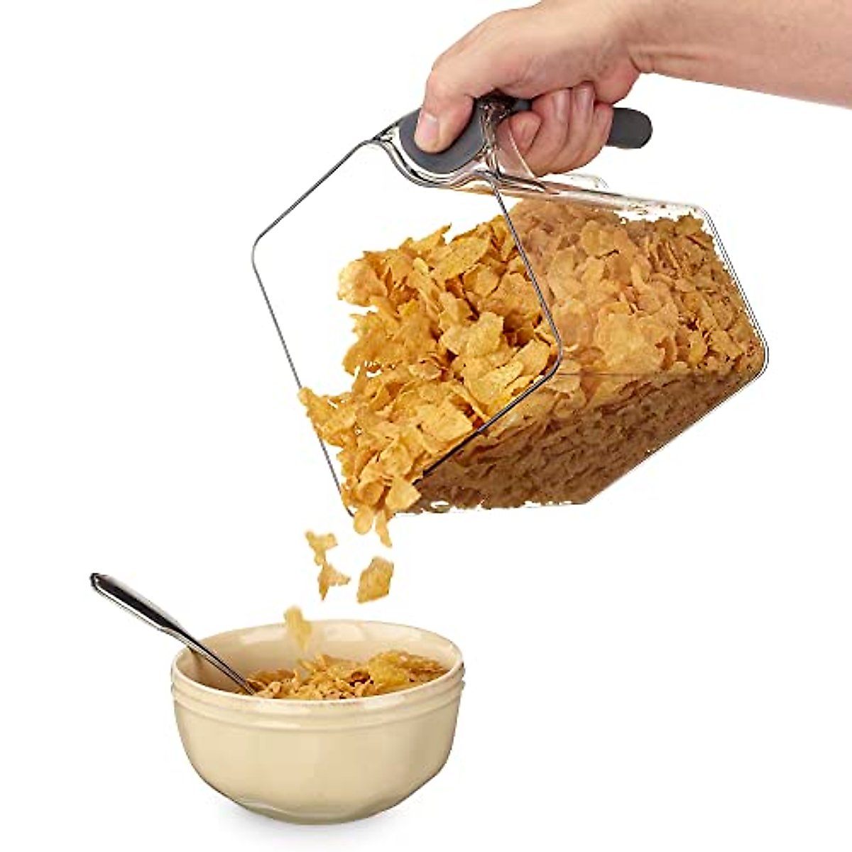 Polder Handle-It Food Grade, BPA Free Storage Canister, Stackable, Secure handle for easy one handed pour (1 Small (2.75-QT), 2 Large (4-QT))