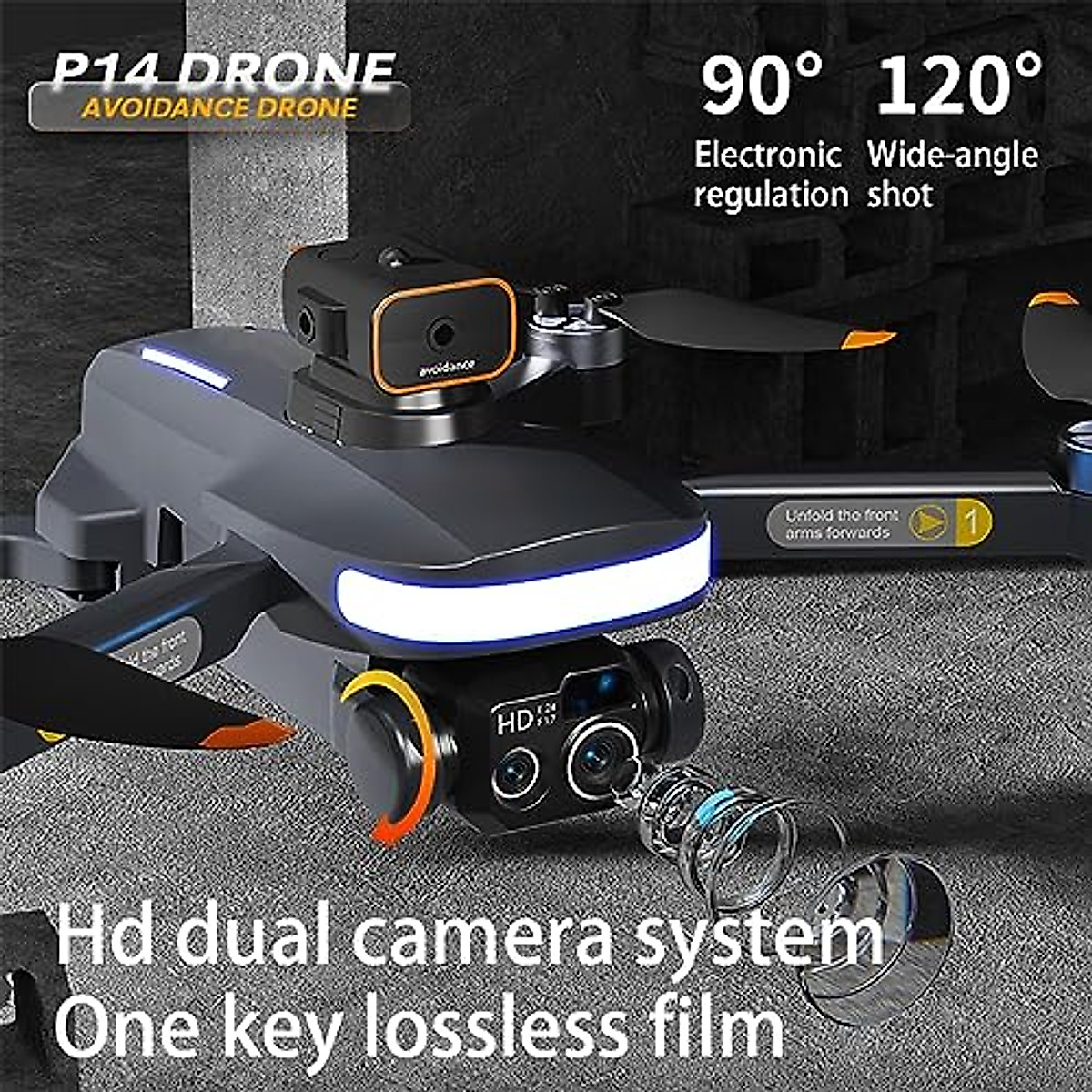 RKSTD Adult And Children Dual Camera Drone With 540° Smart Obstacle Avoidance, HD FPV Camera Mini RC Quadcopter Toy, One Button Start/Return, Altitude Hold, Track Flight