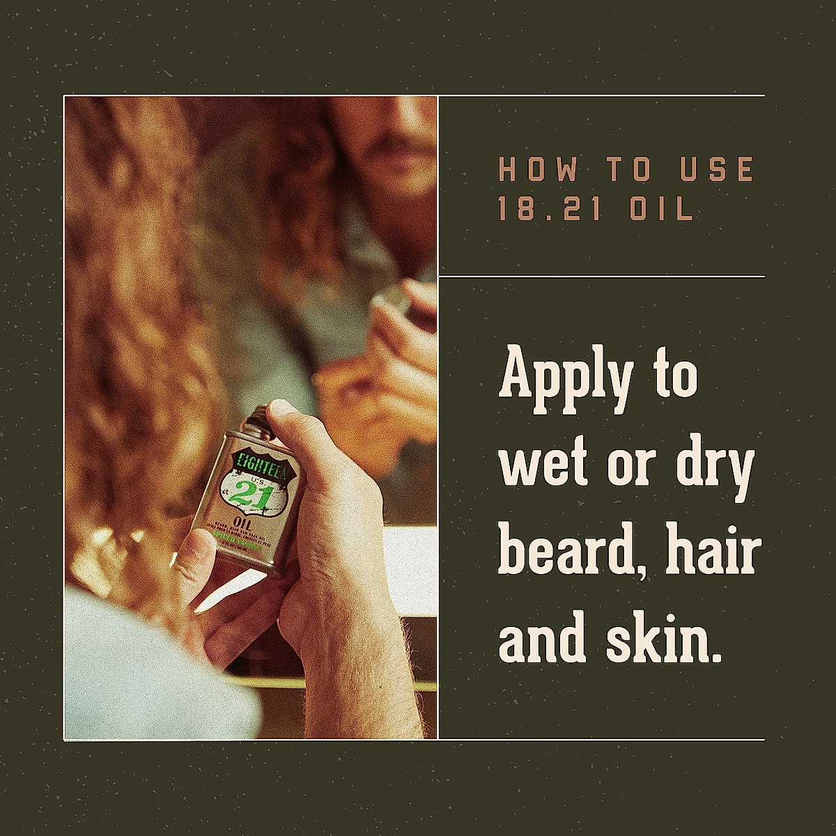 18.21 Man Made OIL - Beard, Hair & Skin - Spiced Vanilla, 2 oz (Pack of 1)