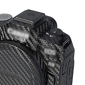 EOS R8 Skin，Anti-Scratch Anti-Wear Camera Cover Protector Sticker for Canon EOS R8 Full-Frame Mirrorless Camera Body Protective Film Protection - Carbon Fiber Black