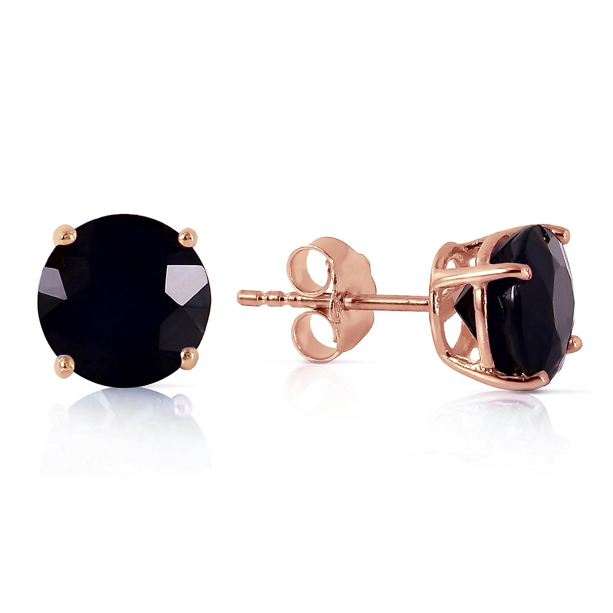 1 Carat Total Weight Black Diamond Solitaire Stud Earrings Pair set in 14K Rose Gold Popular Value Collection