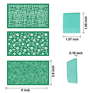 Alinacutle Polymer Clay Silk Screen Stencils for Earrings Printing DIY Jewelry, 3- Silkscreen Stencils & 1- Squeegee