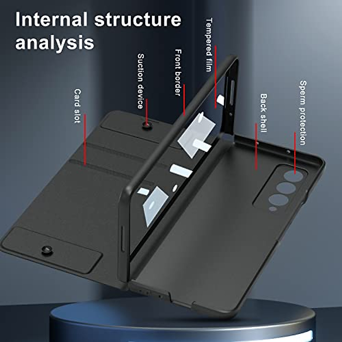 DEMCERT for Samsung Galaxy Z Fold 4 5G with S Pen Slot,Military Armor Cases Full Body Protective Anti-Scratch Hard Slim Leather Bracket Case with Screen Protector for Galaxy Z Fold 4 5G (Brown)