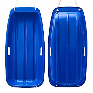 AGPTEK 35 Inch Durable Downhill Sprinter Toboggan Snow Sled for Boys Girls Adults with Built-in Handles and Pulling Rope