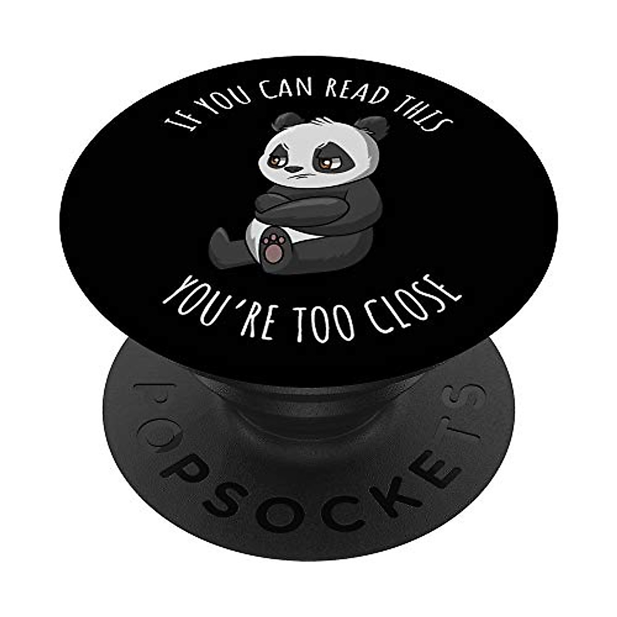 Funny Panda Sarcasm Quotes Antisocial Introverts Black PopSockets PopGrip: Swappable Grip for Phones & Tablets