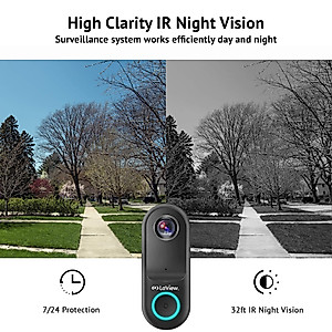 LaView Security Cameras Outdoor Video doorbell Wired with Home Security Cameras Bundle Include 32 GB SD Card Two-Way Audio, Night Vision,WiFi Home Indoor for Baby/pet,Alexa, USA Cloud Service