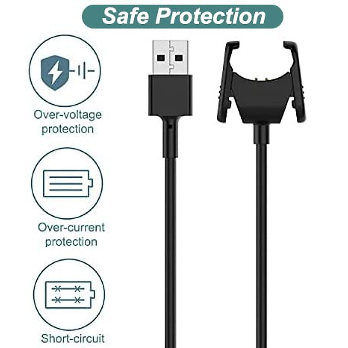 Charger for Fitbit Charge 4 & Fitbit Charge 3, Replacement Charging Cable Clip Cord Dock for Fitbit Charge 3 / Charge 4 Activity Tracker