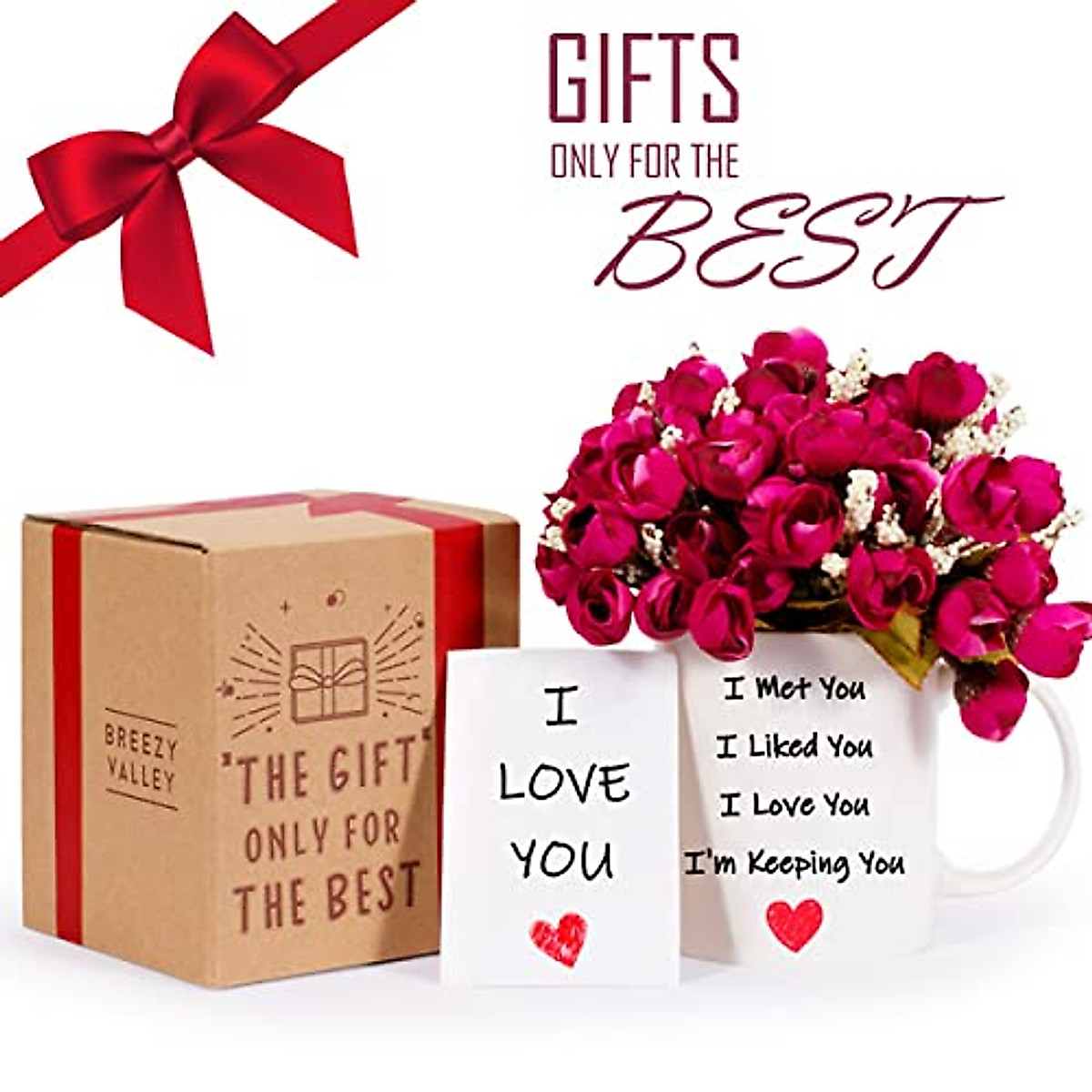 I Love You Gifts for Her Wife Girlfriend Coffee Mug, Mothers Day Gifts for Wife from Husband Boyfriend Him - Anniversary Birthday Romantic Cute Gifts, Funny Presents for Her Mug, White, 11oz