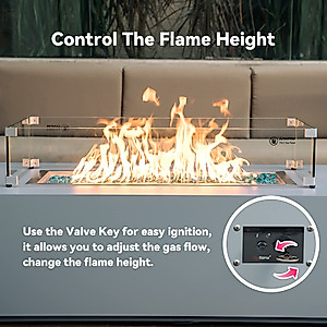 Skyflame 24" x 24" Square Stainless Steel Drop-in Fire Pit Kit and Fire Pit Gas Burner Spark Ignition Kit