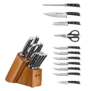 Cangshan S Series 1023961 German Steel Forged 12-Piece Knife Block Set, Acacia