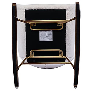 DM Furniture Sherpa Rocking Accent Chair Upholstered Nursery Glider Rocker for Baby Nursing Comfy Lounge Chair with Gold Legs for Living Room Bedroom, White