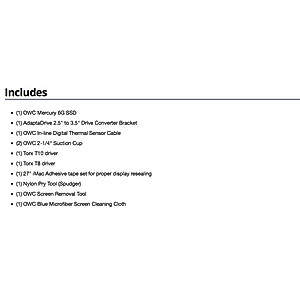 OWC 2.0TB SSD Upgrade Bundle for 2012-2019 27" iMacs with a Factory-Installed HDD or Fusion Drive, 2 TB 6G SSD, Drive Converter Bracket, in-line Digital Thermal Sensor Cable, Installation Tools
