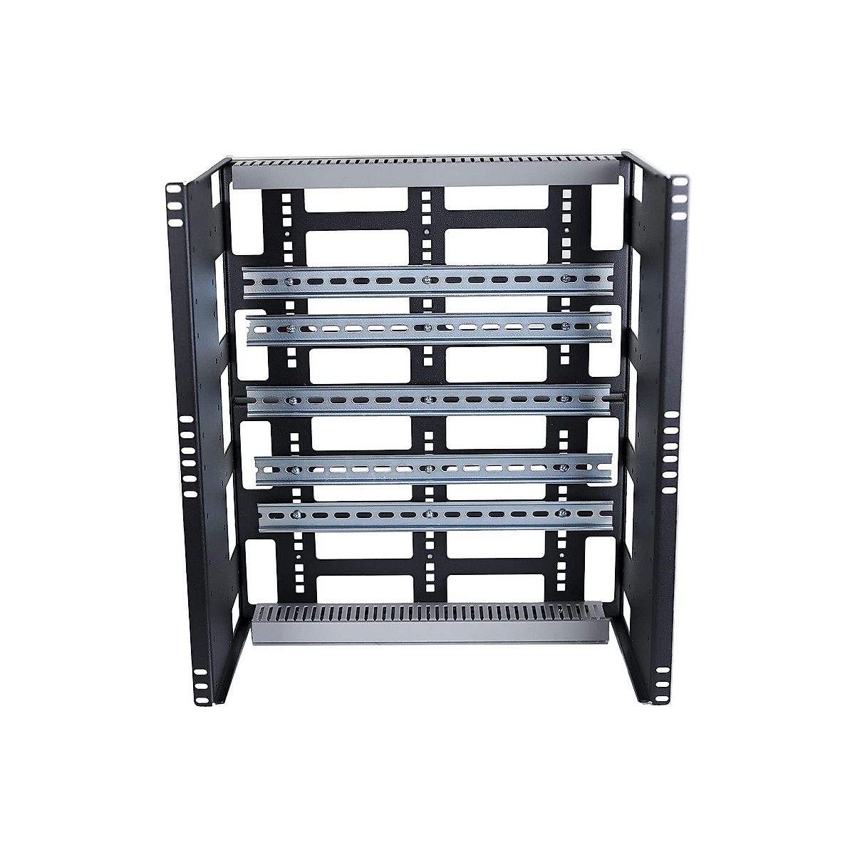 IRP11225D Heavy Duty 12U Rackmount Adjustable Depth Industrial Din Rail Panel Designed for 2 Post or 4 Post EIA310 19 inch Server Rack