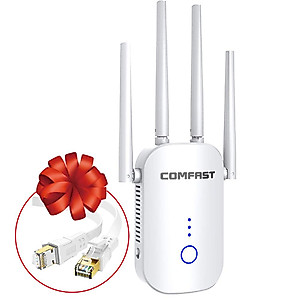 1200Mbps WiFi Range Extender Repeater, Coverage Up to 3000 sq.ft and 25 Devices, 2.4&5GHz WiFi Extender Signal Amplifier with 5 Working Modes