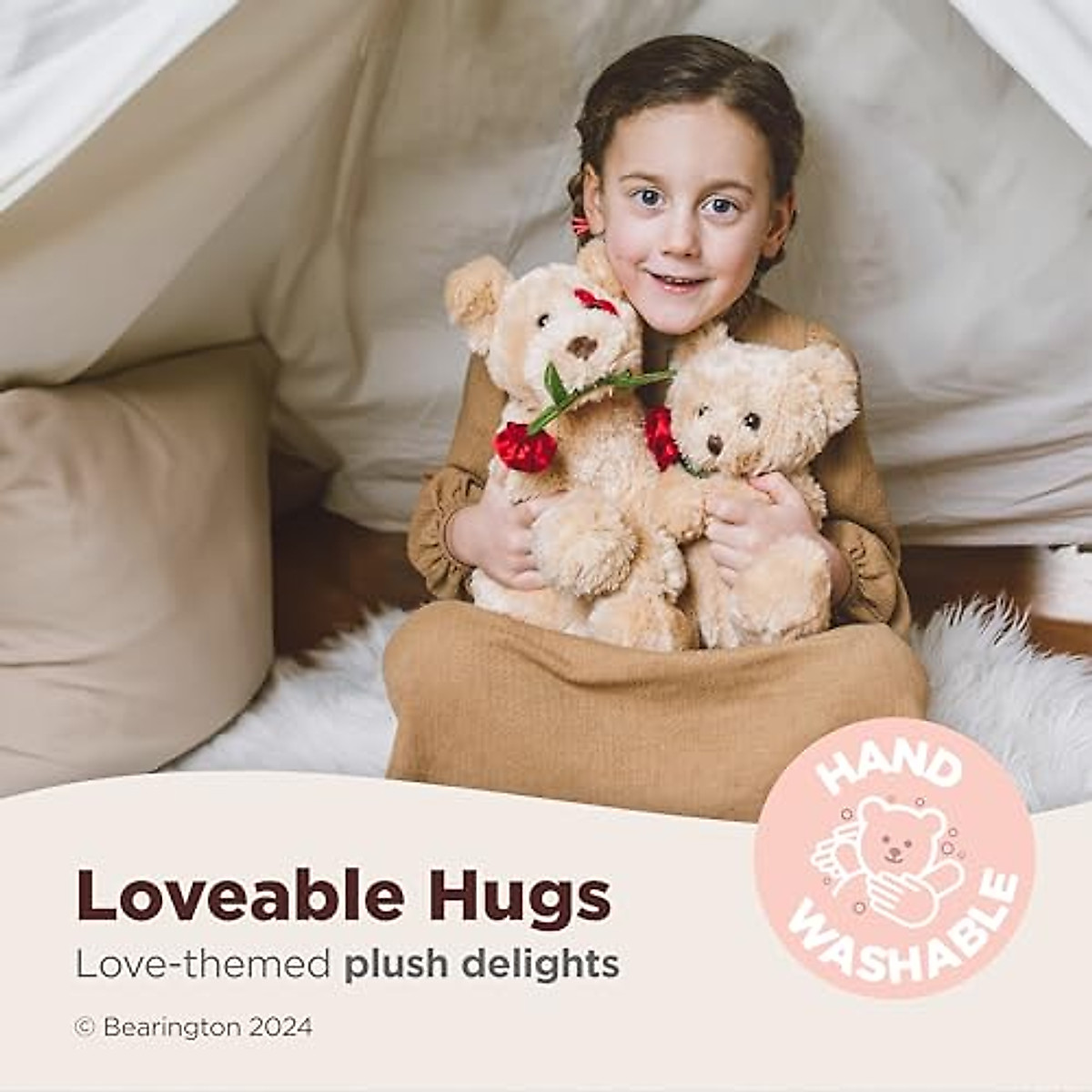 Bearington Conner Cuddlesmore The Valentine's Stuffed Animal, 11 Inch Stuffed Animal Dog, Ideal for Valentine's Day Gifts