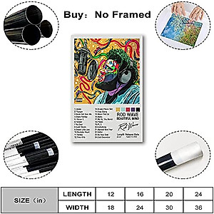 Rod Wave Poster Rapper Album Cover Music Posters Signed Limited Edition Canvas Poster Wall Art Decor Print Picture Paintings for Living Room Bedroom Decoration (A,16x24in Unframe)