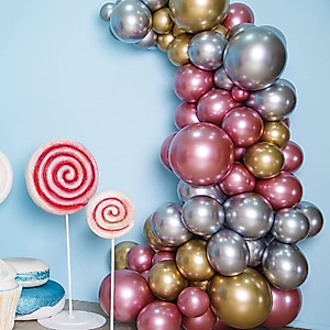 Metallic Silver Balloons 5 inch 50pcs Silver Latex Party Balloon Chrome Balloons for Wedding Engagement Anniversary Birthday Party Decorations