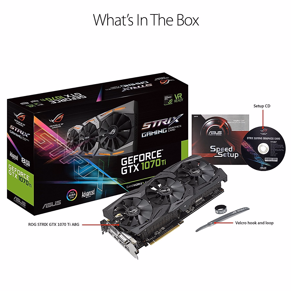 ASUS ROG Strix GeForce® GTX 1070 Ti 8GB GDDR5 Advanced Edition VR Ready DP HDMI DVI Gaming Graphics Card (ROG-STRIX-GTX1070TI-A8G-GAMING)