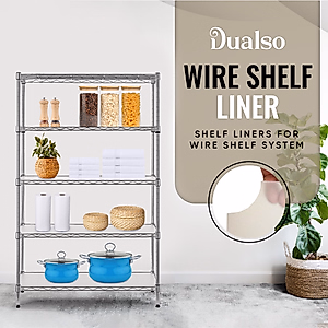 DUALSO Wire Shelf Liner Wire Rack Shelf Mat - Thick Wire Shelf Cover - Waterproof Plastic Shelf Liner, Metal Shelf Liner - Easy Use Wire Shelving Cover for Closet (Clear, 14" X 36" (Set of 4))