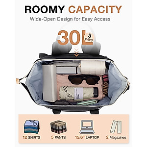 BAGSMART Backpack for Women, Laptop Backpack Fits 15.6 Inch Computer, Teacher Backpack, Bookbags with Charging Port Hole for College Work Business, Black