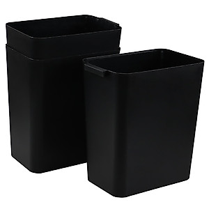 Bblina 3-Pack 4.5 Gallon Plastic Small Trash Can Wastebasket, Black Garbage Container Basket