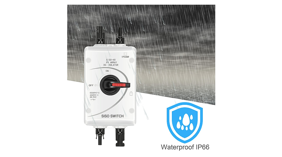 SolarEnz 32A DC Isolator Switch | IP66 Solar Combiner Box