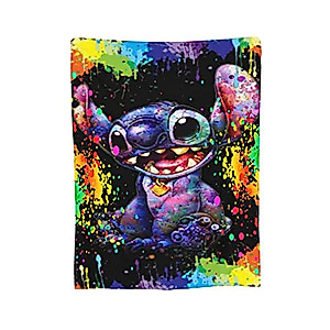 Cartoon Blanket Super Soft Flannel Throw Blanket Cute Anime Warm Blanket for Comfortable Bedding Office Travel and Sofa All Season (Blankets-1,60X50 in)